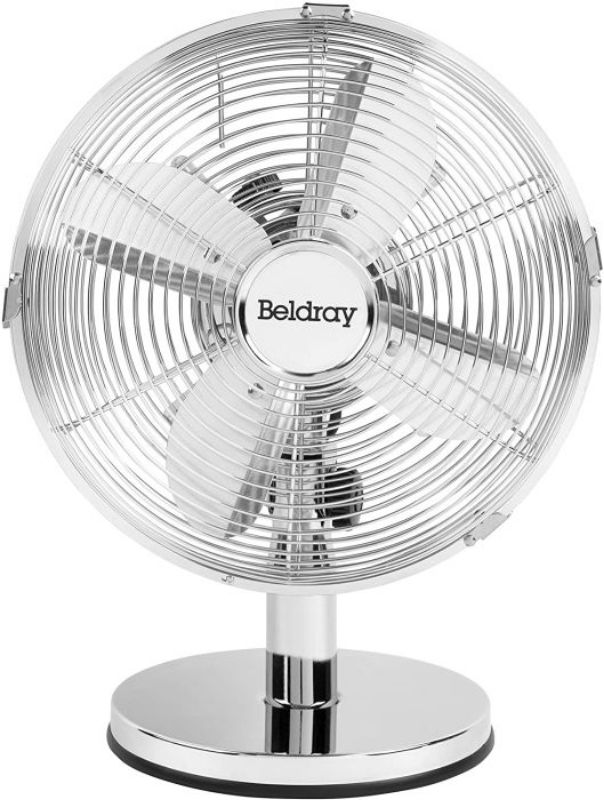 Topline Doyles.Beldray 10inch Chrome Desk Fan